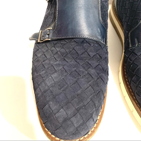 Magnanni | Shoes | Magnanni Double Monk Strap Woven Suede Sneaker ...